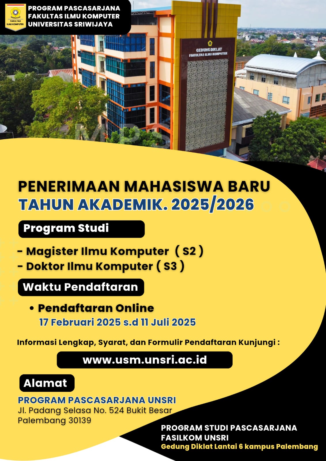 INFORMASI PENERIMAAN MAHASISWA BARU TAHUN AKADEMIK 2025/2026 | Program Pasca Sarjana | Fakultas ...