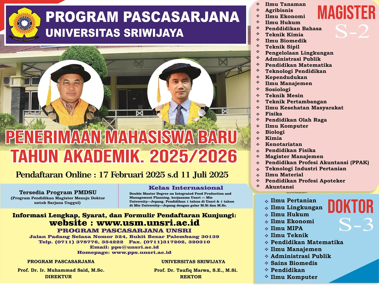 INFORMASI PENERIMAAN MAHASISWA BARU TAHUN AKADEMIK 2025/2026 | Program Pasca Sarjana | Fakultas ...